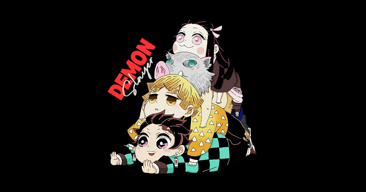 Demon slayer kawaii cute anime characters - Demon Slayer - Sticker ...