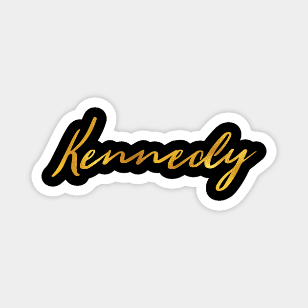 Kennedy Name Hand Lettering in Faux Gold Letters - Kennedy - Magnet ...