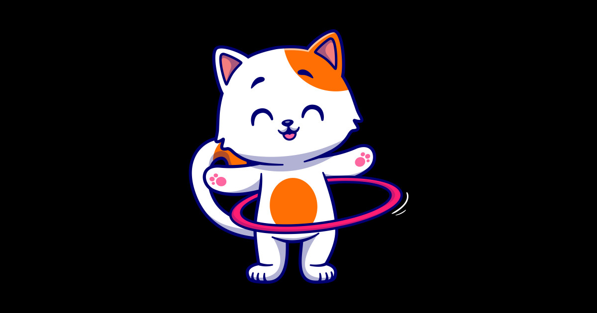 Cute Cat Playing Hula Hoop Cartoon - Cute Cat Playing Hula Hoop Cartoon ...