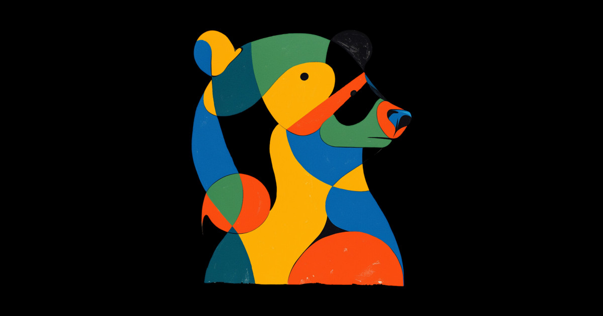 Picasso Style Bear - Picasso - Sticker | TeePublic