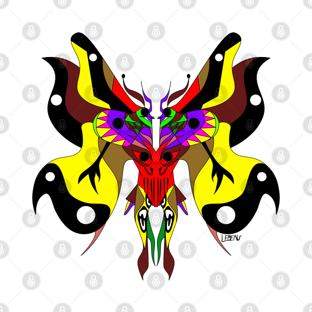 mothman fairy kaiju ecopop in armor of death in totonac patterns ...