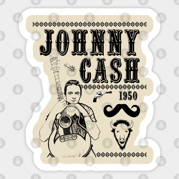 Johnny Cash, vintage - Johnny Cash - Sticker | TeePublic