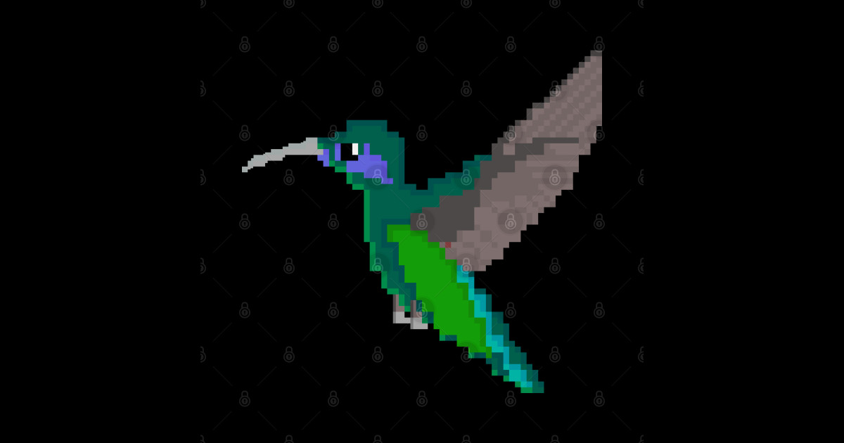 Pixel Hummingbird - Bird - Sticker | TeePublic