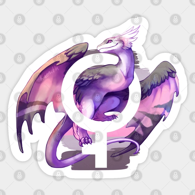 Demigirl Pride Dragon - Lgbt - Sticker | TeePublic