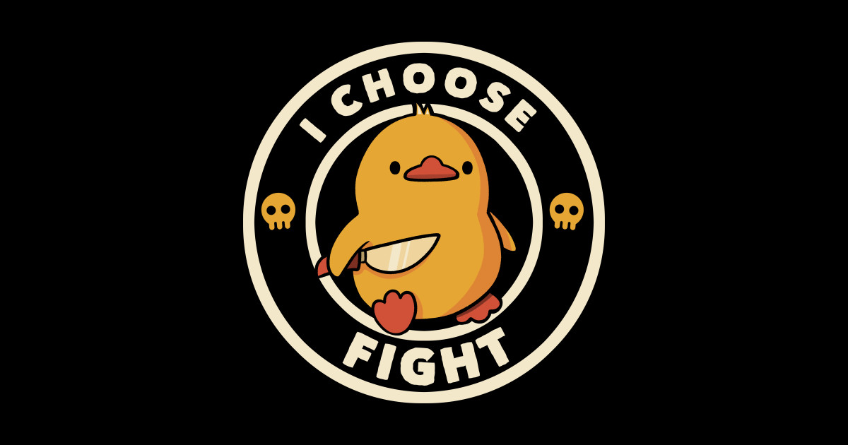 I Choose Fight Funny Duck by Tobe Fonseca - Funny Duck - Sticker ...