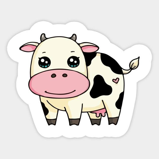 dairy cows chibi cute - Dairy Cows Chibi Cute - Sticker | TeePublic