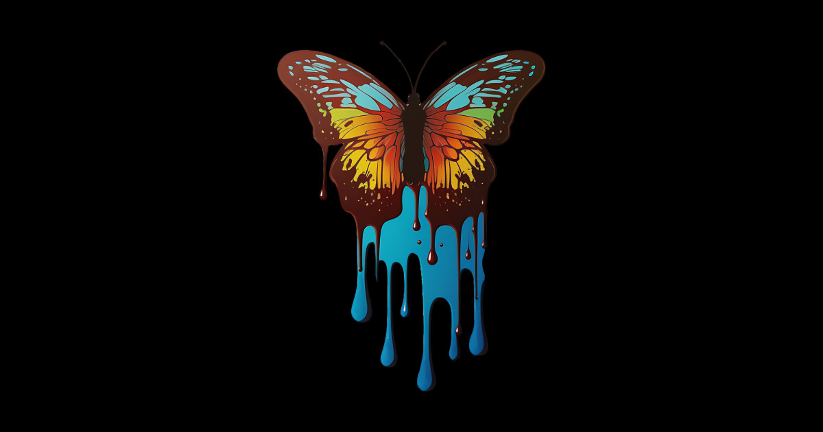 Surreal Butterfly Drip - Butterfly - Sticker | TeePublic