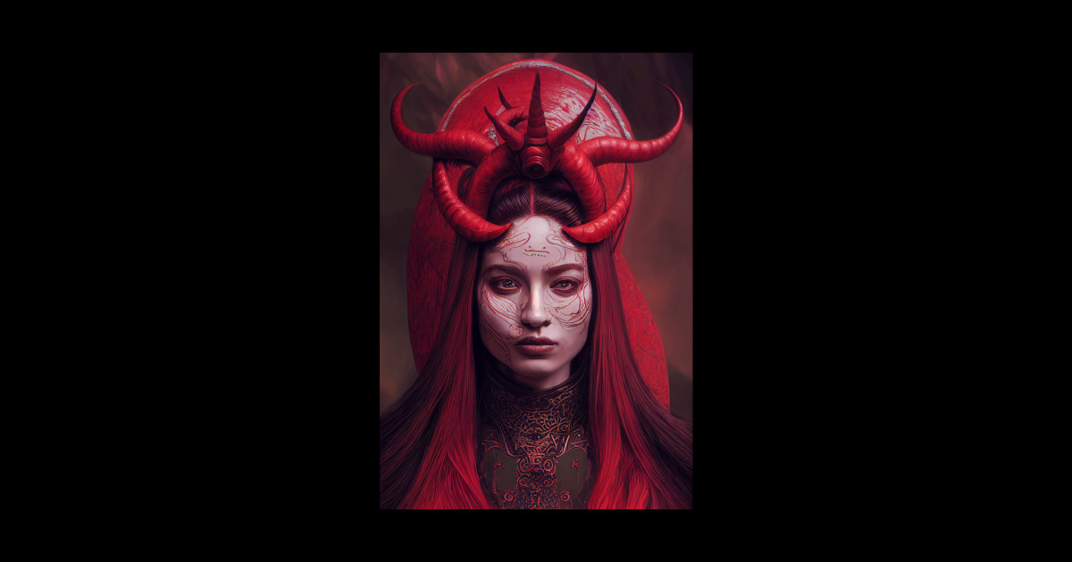 Ruby, A Red Tiefling Cleric - Red Tiefling - Sticker | TeePublic