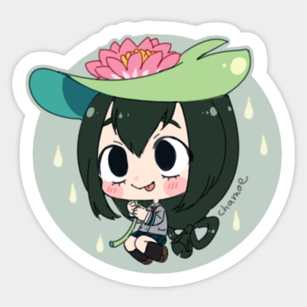 Tsuyu under a Lilypad - Asui Tsuyu - Sticker | TeePublic