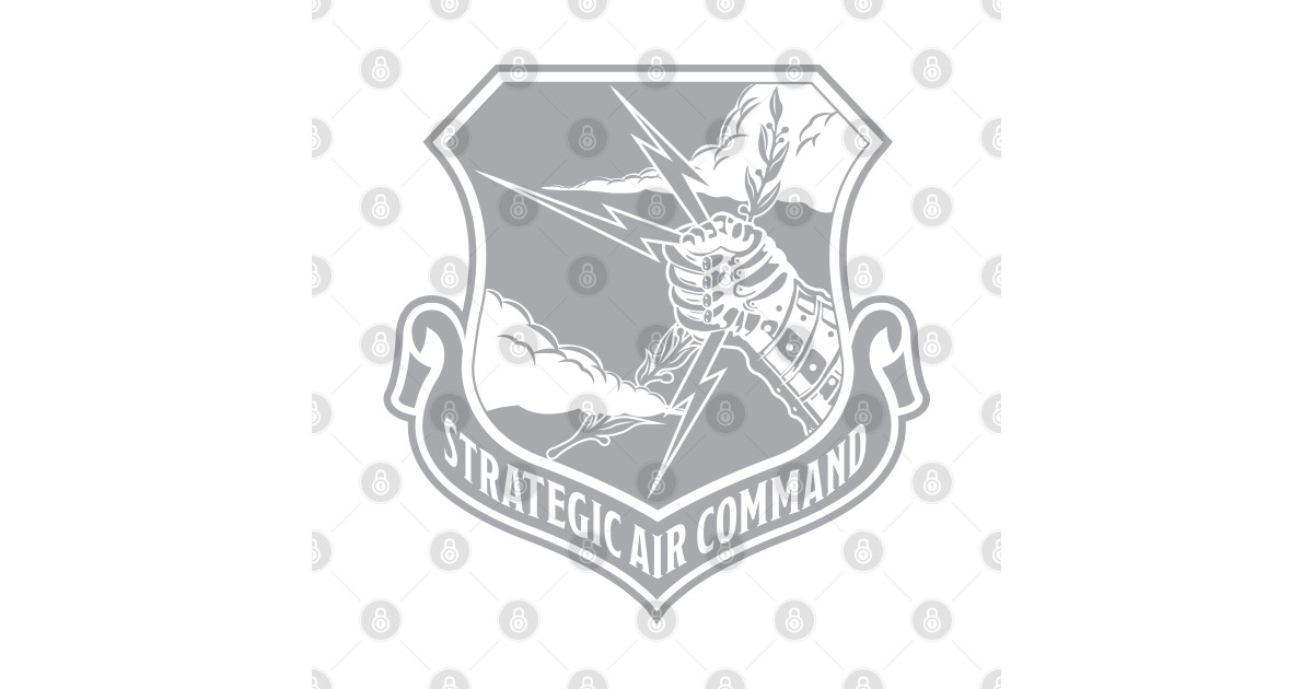 Strategic Air Command Emblem Single Color Light Gray - Sac - T-Shirt ...