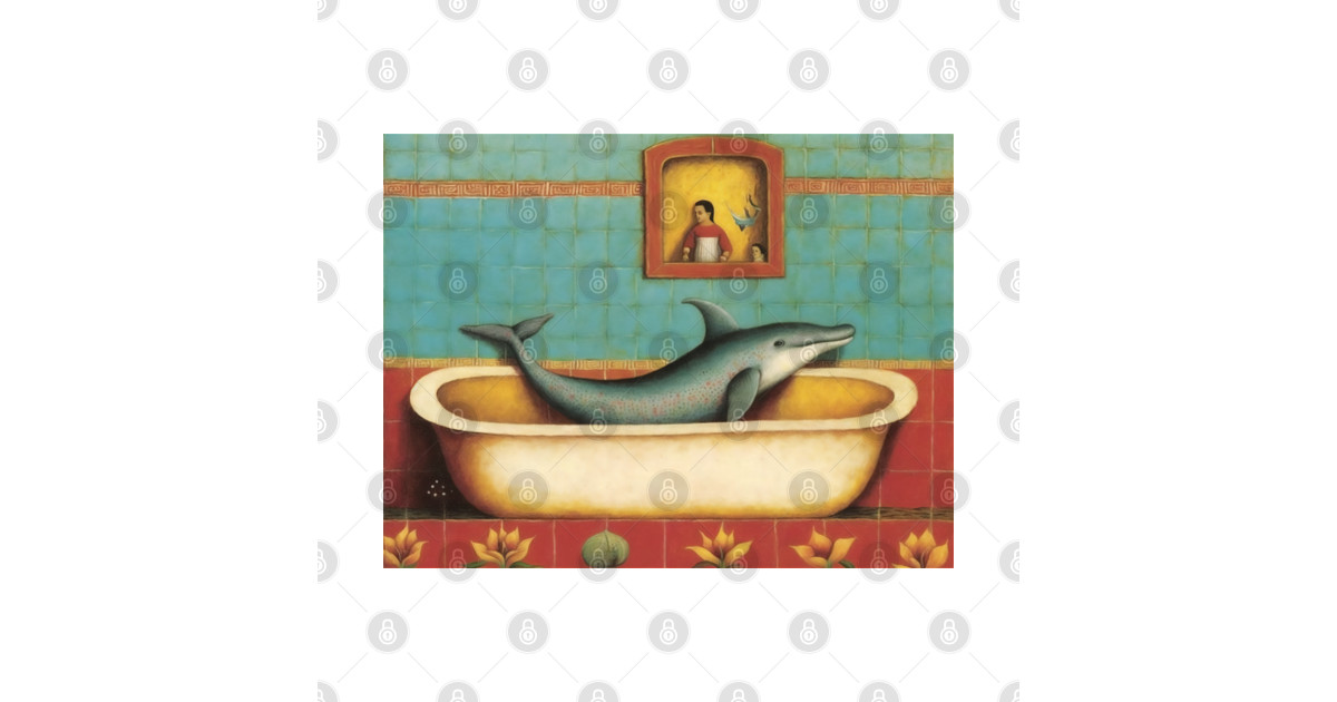Dolphin in a Bath Tub - Dolphin - T-Shirt | TeePublic