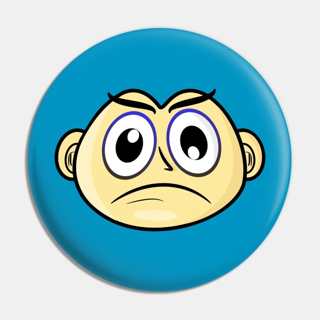Confused Funny Face Cartoon Emoji - Funny Face - Pin | TeePublic
