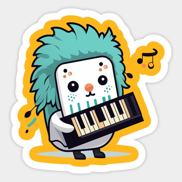 Cute Keyboard Mascot - Music Instrument - Sticker | TeePublic