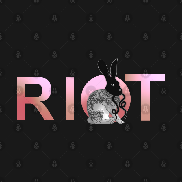 Riot rabbit with snake - Riot - T-Shirt | TeePublic