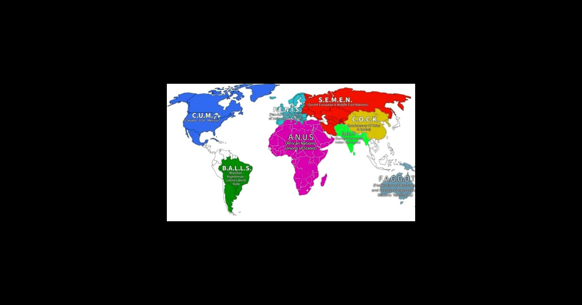 World Map of Hilarious Acronyms – Funny Geography Meme - Meme - Posters ...