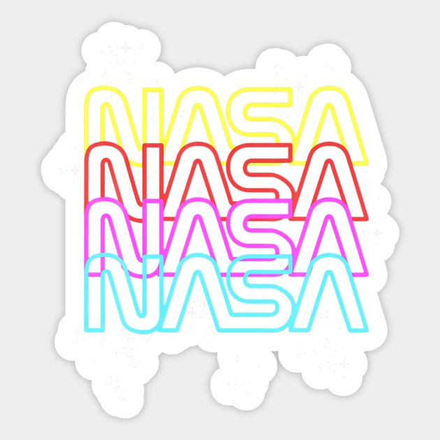 NASA Neon Rainbow Repeat Text Logo - Nasa Neon - Sticker | TeePublic