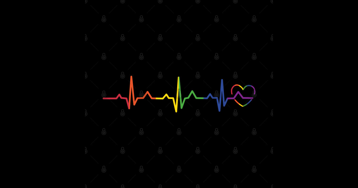 LGBT Rainbow Gay Pride Heartbeat - Lgbt Rainbow Gay Pride Heartbeat ...