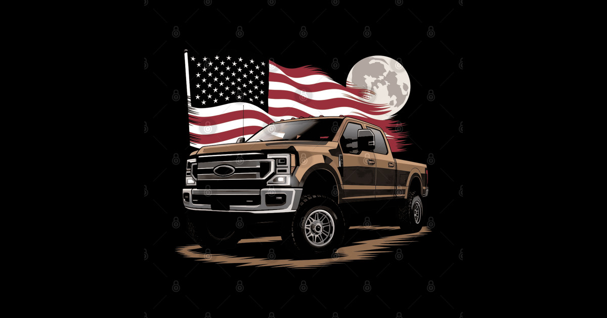 Powerstroke Patriotic Truck American Flag - Motorcraft - Sticker ...