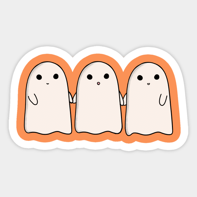 Cute Ghost Friends - Cute Ghosts - Sticker | TeePublic