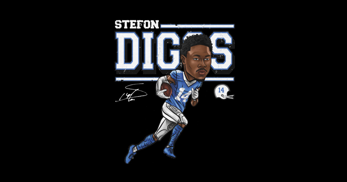 stefon diggs cartoon - Football Player - Sticker | TeePublic