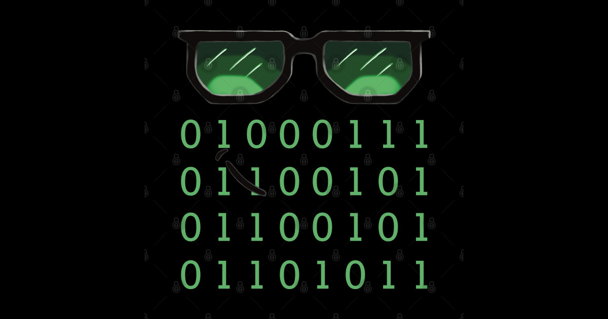 Cool Programming Geek with Sunglasses and Binary Coding - Binary Code ...