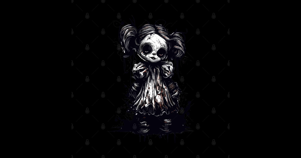Spooky haunted ink doll - Spooky Season - Posters and Art Prints ...