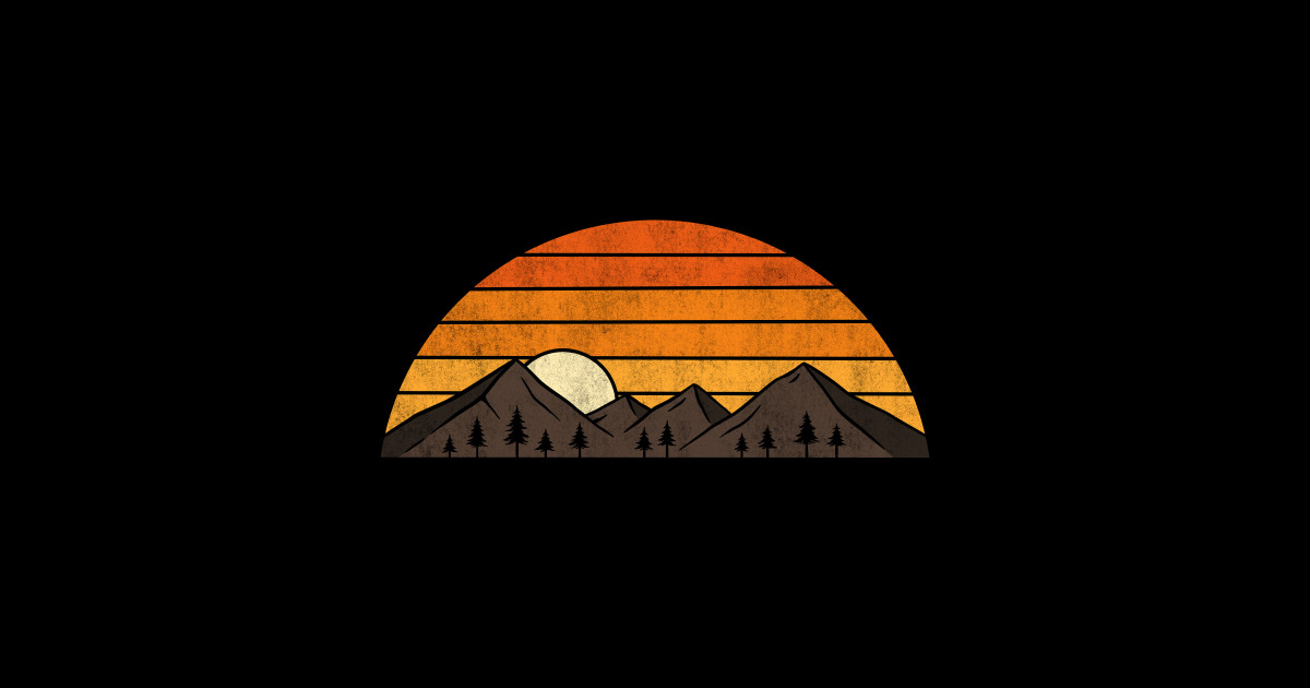 Retro Sunset - Retro - Sticker | TeePublic
