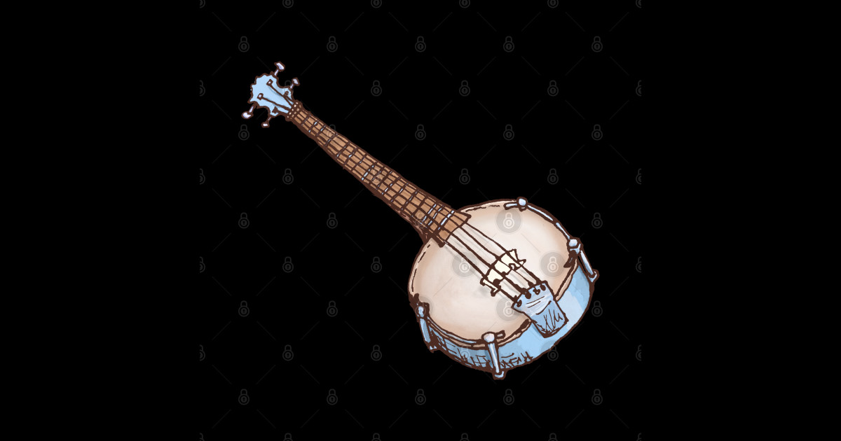 Blue Banjo - Banjo - Sticker | TeePublic