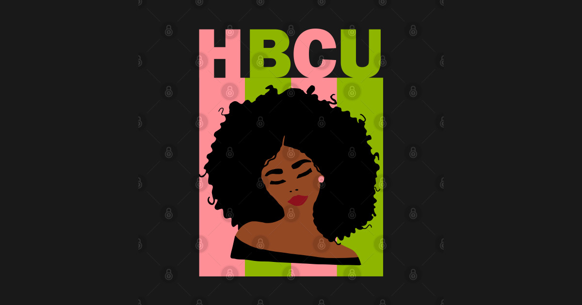 HBCU Pink and Green Afro - Hbcu - T-Shirt | TeePublic