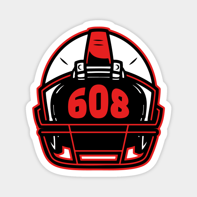 Retro Football Helmet 608 Area Code Madison Wisconsin Football ...