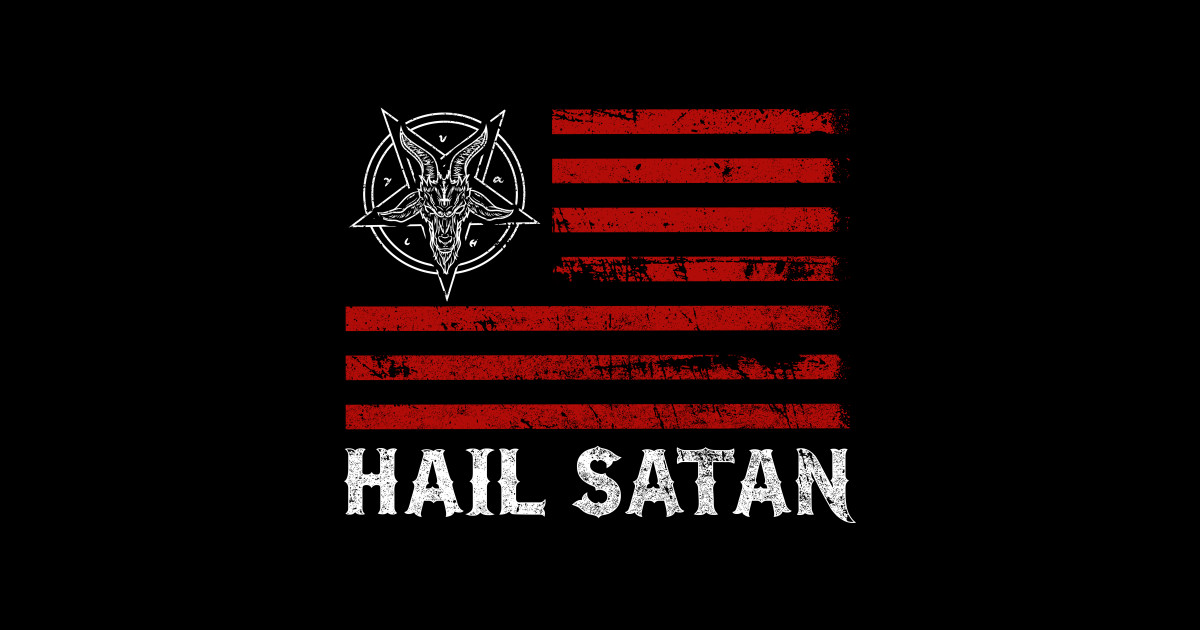 Hail Satan I Satanic Goat I Occult Baphomet Gift product - Satan ...