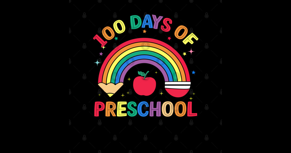 100 Days of Preschool Rainbow 100 Days Smarter Teacher Girls Kids - 100 ...