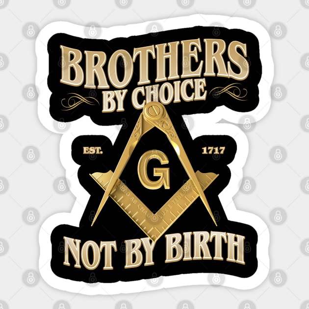 Brothers By Choice Masonic Freemason - Masonic - Sticker | TeePublic