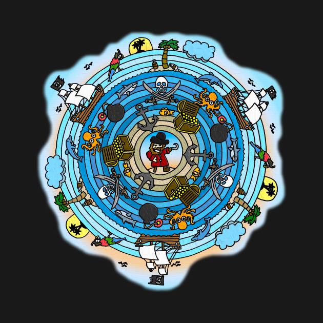 Pirate Themed Mandala - Pirates - T-Shirt | TeePublic