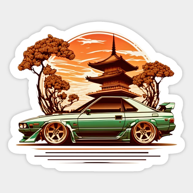 80s Japan Retro Drift Car - 80s - Sticker | TeePublic