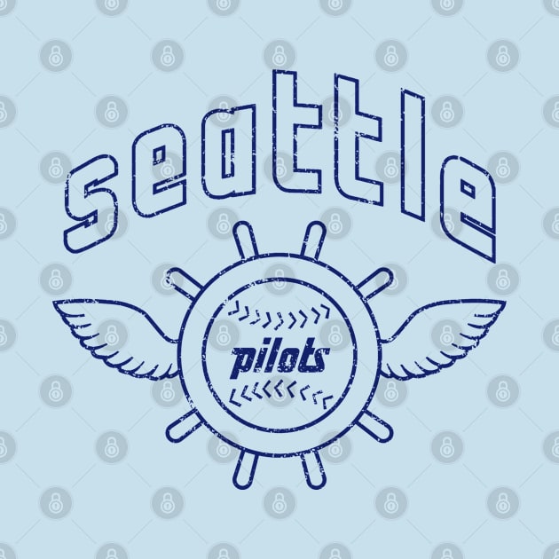 Seattle Pilots Vintage - Outline - Baseball - T-Shirt | TeePublic