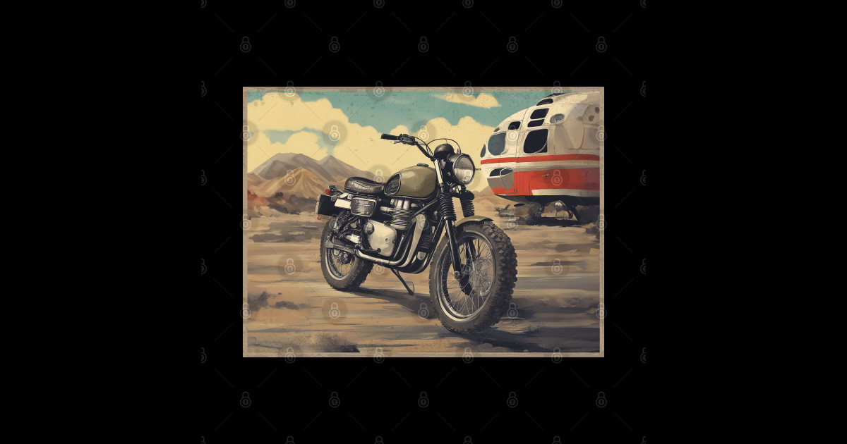 Vintage Scrambler 50s vibe motorcycle - Scrambler Motorcycle - Sticker ...
