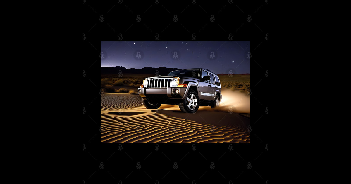 Jeep Commander in the desert - Jeep Commander - Sticker | TeePublic