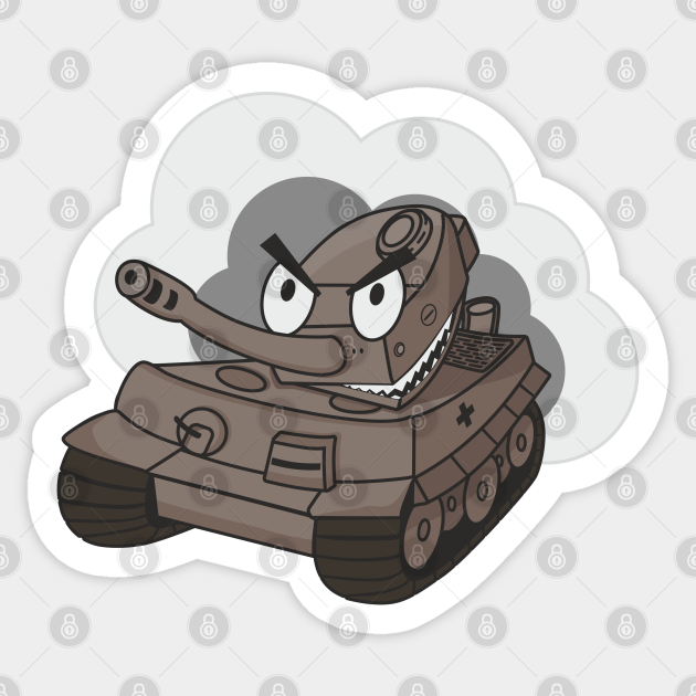 Cartoon German tank Panzer 6 " Tiger" - Ww2 Tanks - Sticker | TeePublic