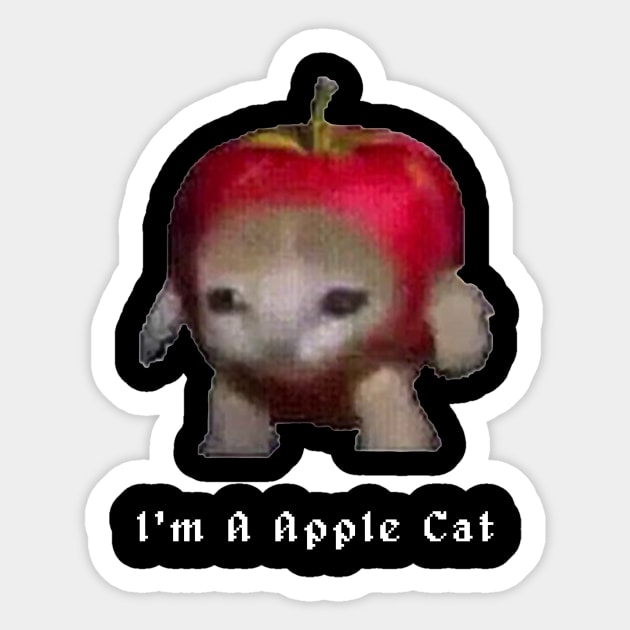 Apple Cat From Happy MEME - Apple Cat Meme - Sticker | TeePublic