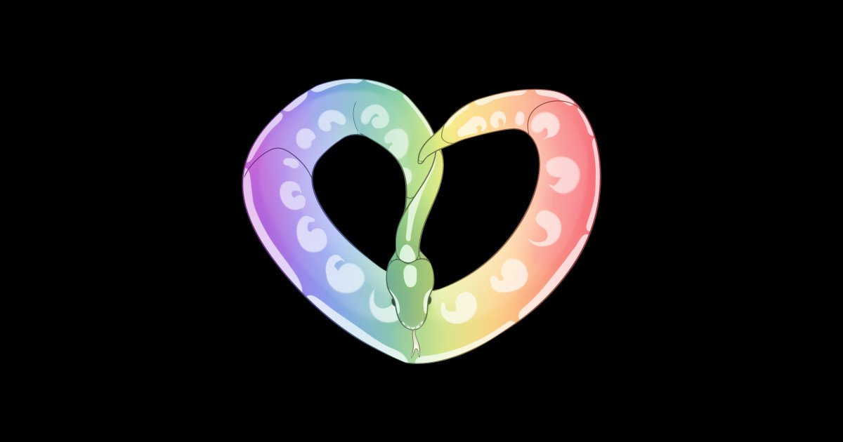 Ball Python Heart (Pride Design) - Ball Python - Sticker | TeePublic