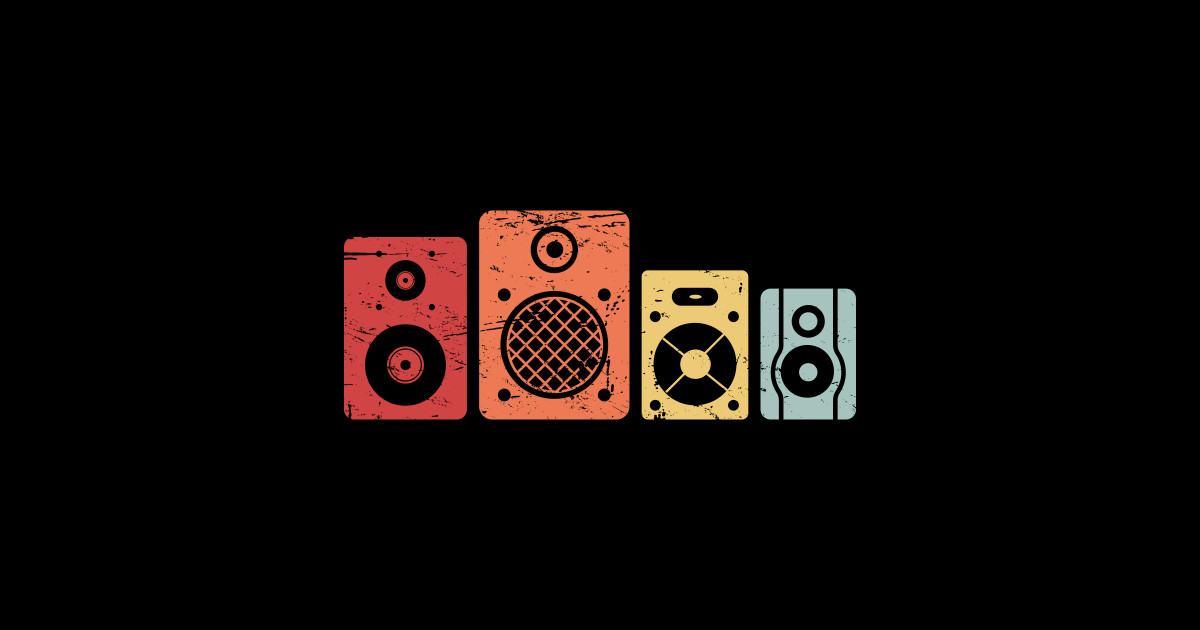 Retro Vintage Audiophile Speakers - Speakers - Sticker | TeePublic