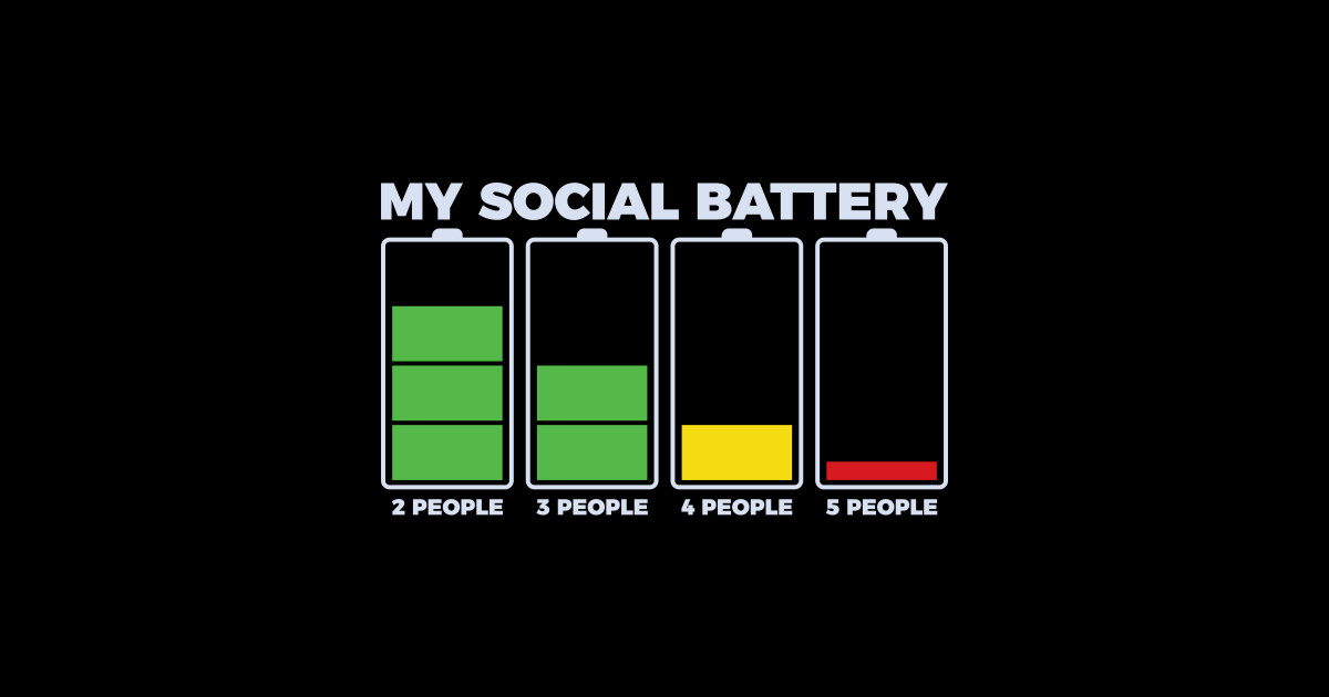 Introvert My Social Battery - Introvert Joke - Sticker | TeePublic