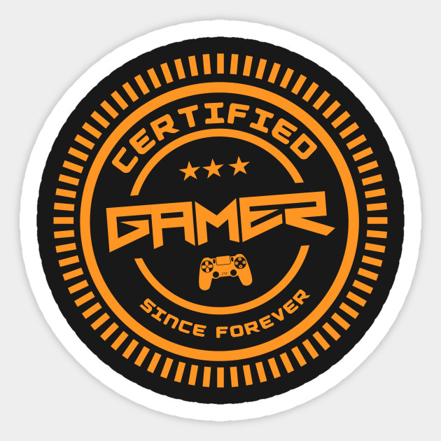 Certified Gamer Achievement Badge LOGO - Gaming Logo - Sticker | TeePublic