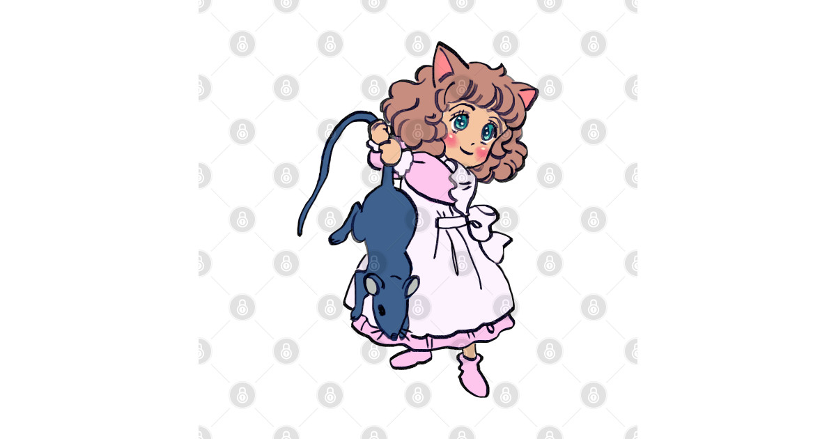 I draw pastel chibi neko with a rat / the star of cottonland - Cat ...
