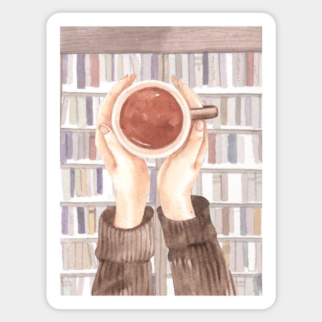 Coffee Book Lover - Wanderlust - Sticker | TeePublic