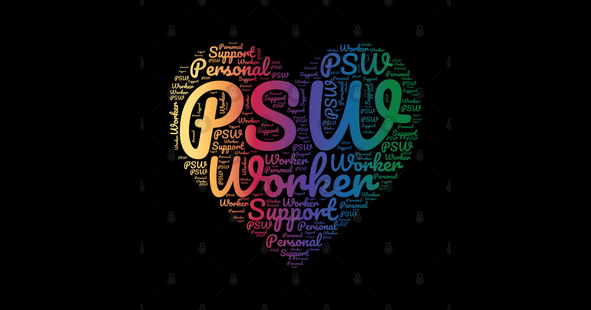 PSW Rainbow Heart - Personal Support Worker - Sticker | TeePublic