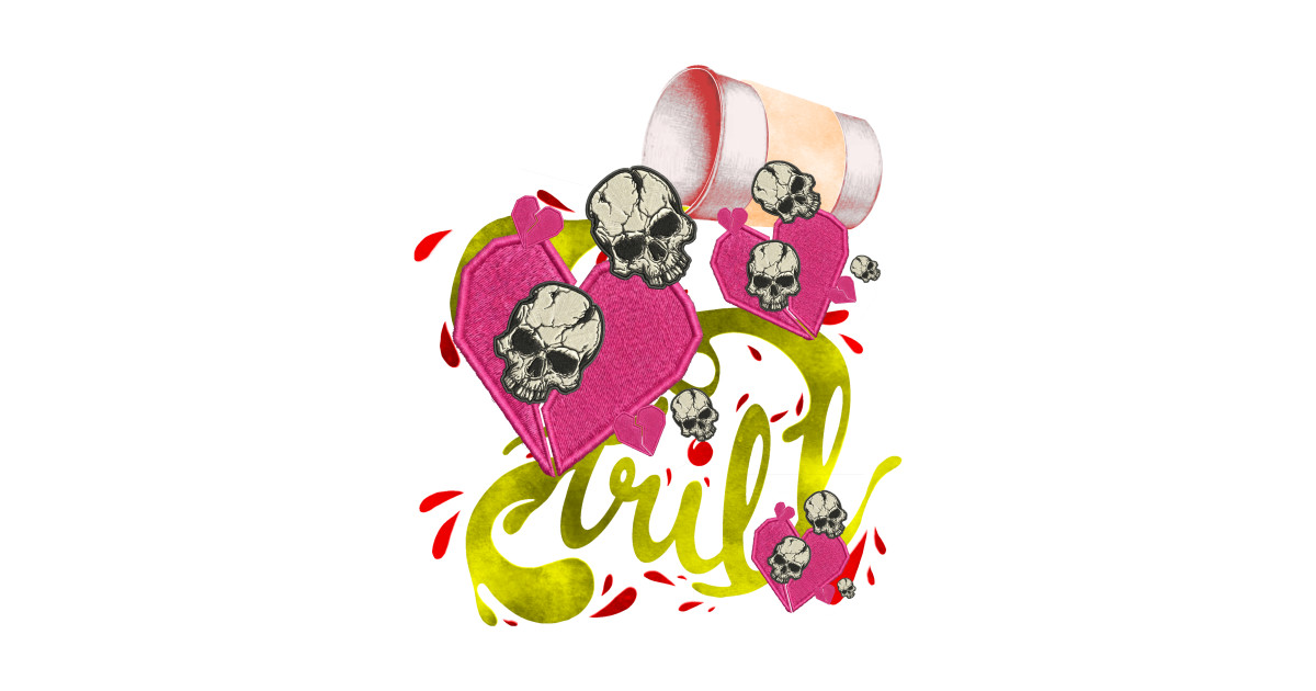 Broken Hearts and Skulls Grunge Aesthetic - Edgy Fashion - T-Shirt ...