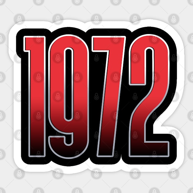 1972 // Years Vintage Logo Retro Style - 1972 - Sticker | TeePublic