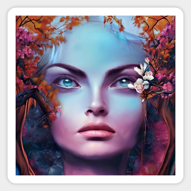 Spring portrait - Face - Sticker | TeePublic